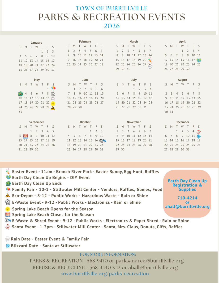 Recreation Events Calendar | Town of Burrillville RI