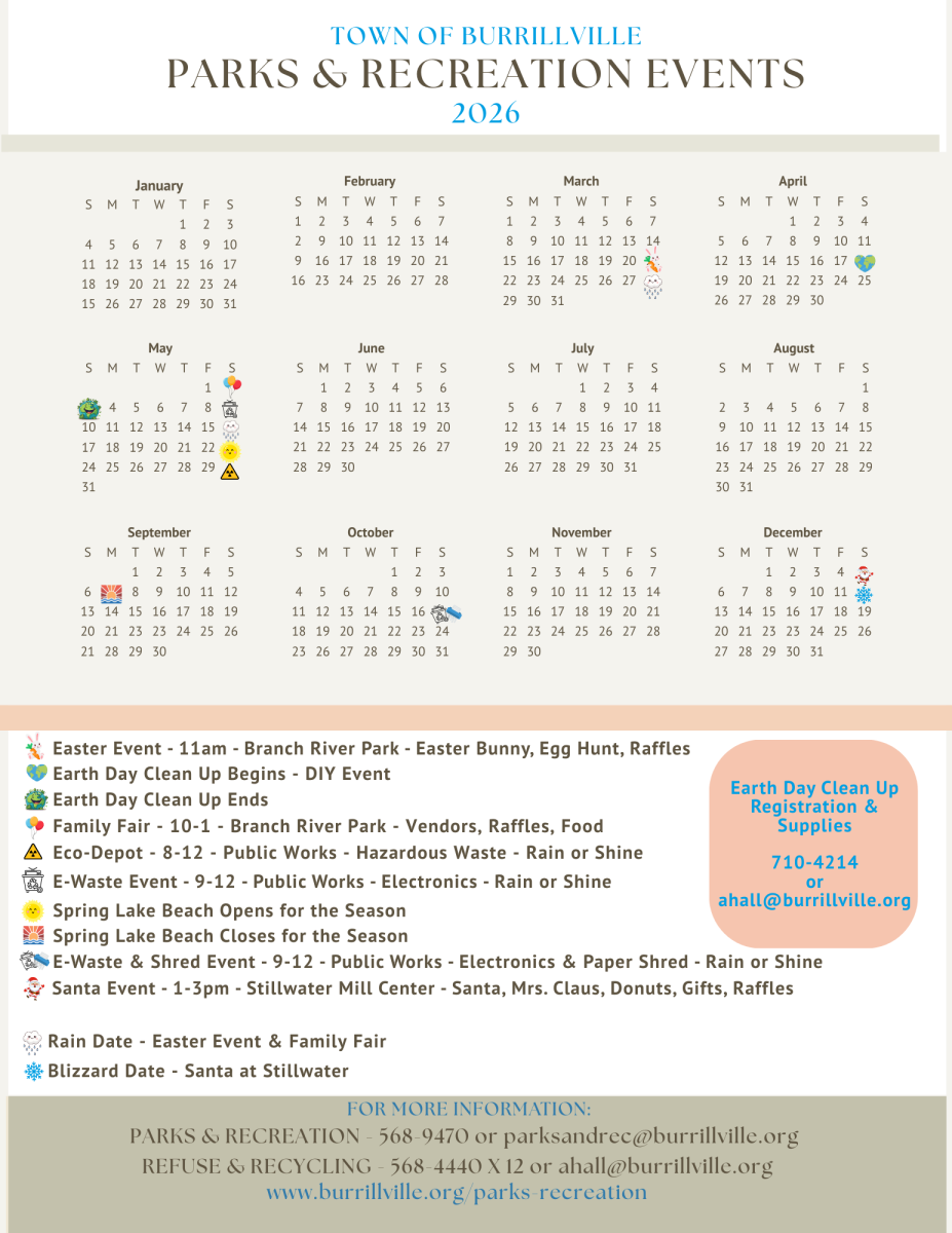 Parks and Recreation Events Calendar 2026 | Town of Burrillville RI